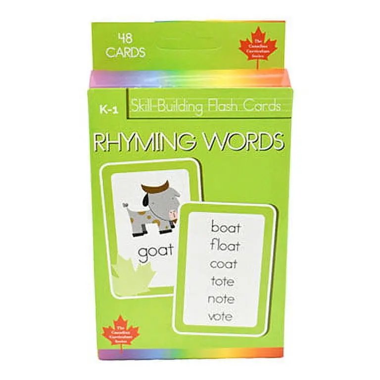 Rhyming Words Skill Building Flash Cards Grade K-1 Age 5+ Canadian ...